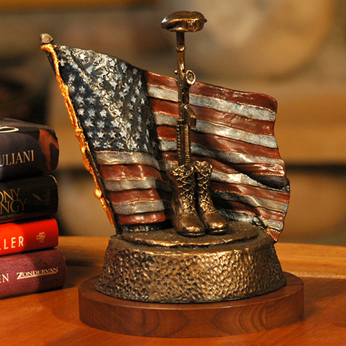 Modern War Battle Cross Sculpture - Flag - Scott Stearman